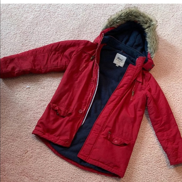 Primark | Jackets & Coats | Big Boys Red Rebel By Primary Fur Hooded ...
